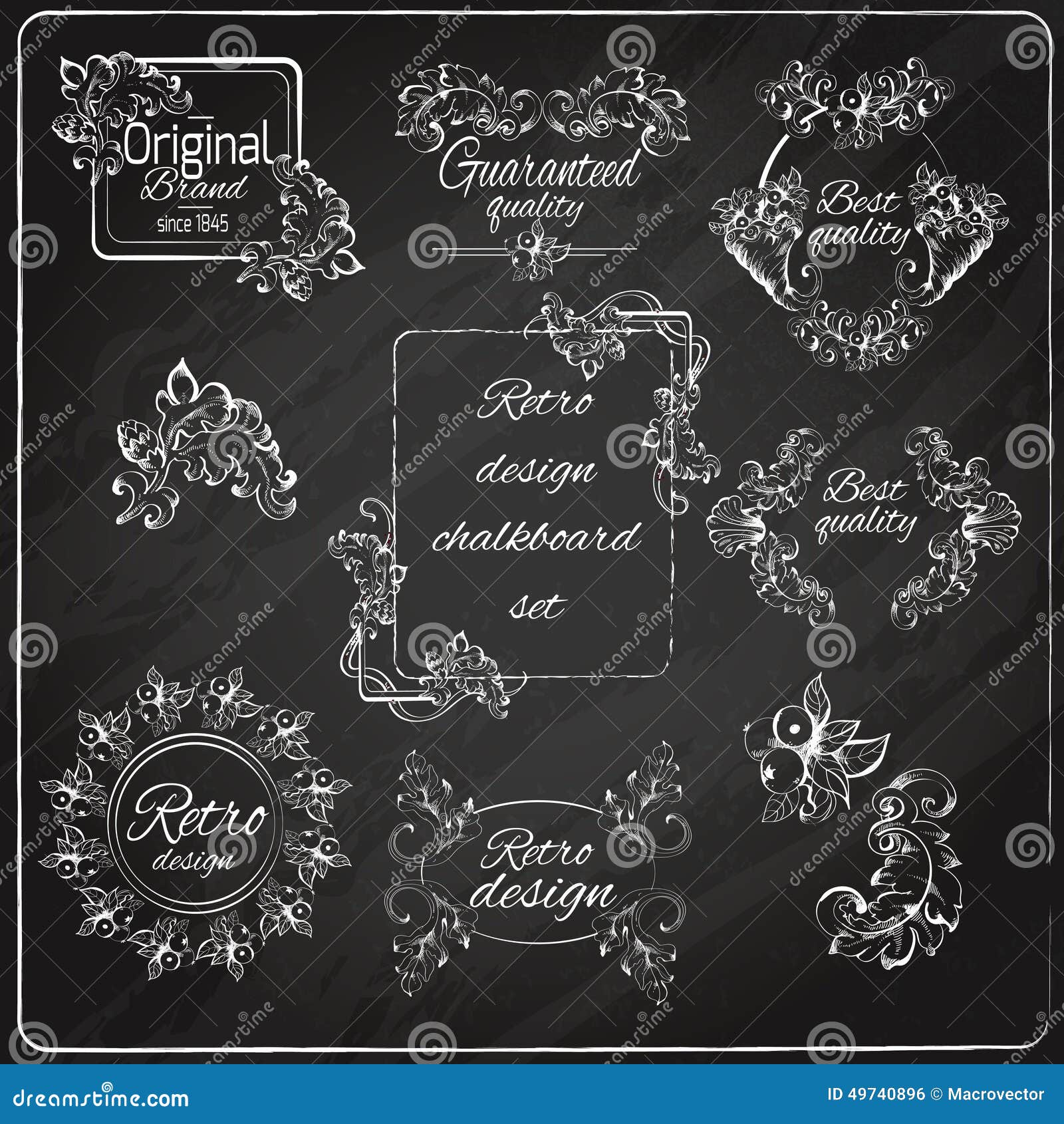 Retro Design Chalkboard stock vector. Illustration of calligraphic ...