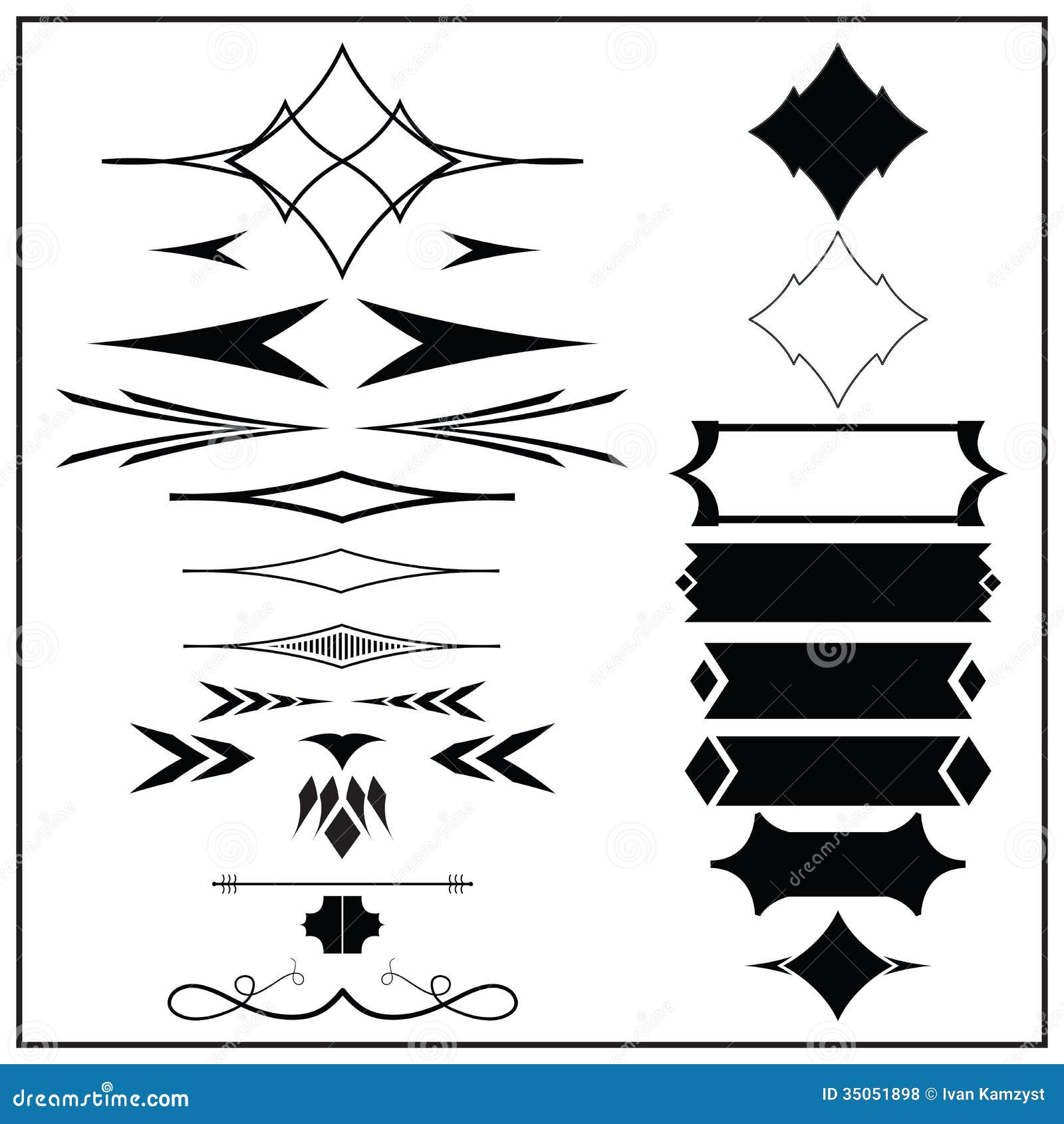 Retro design elements stock vector. Illustration of menu - 35051898