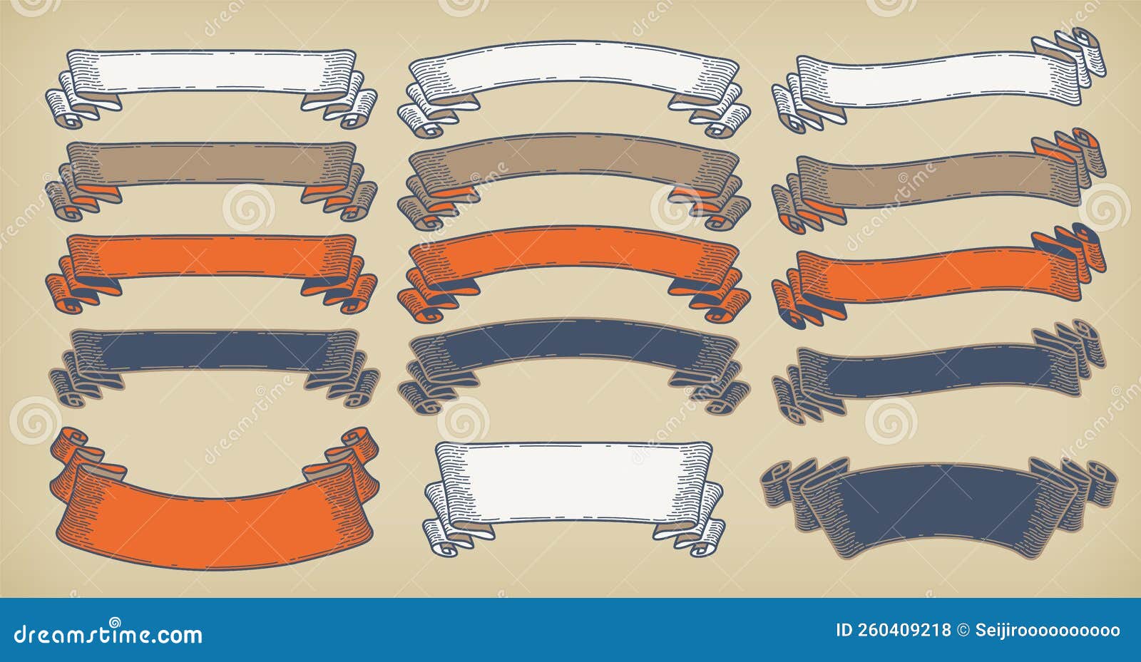 A Retro Design Horizontal Label Set Stock Vector - Illustration of ...