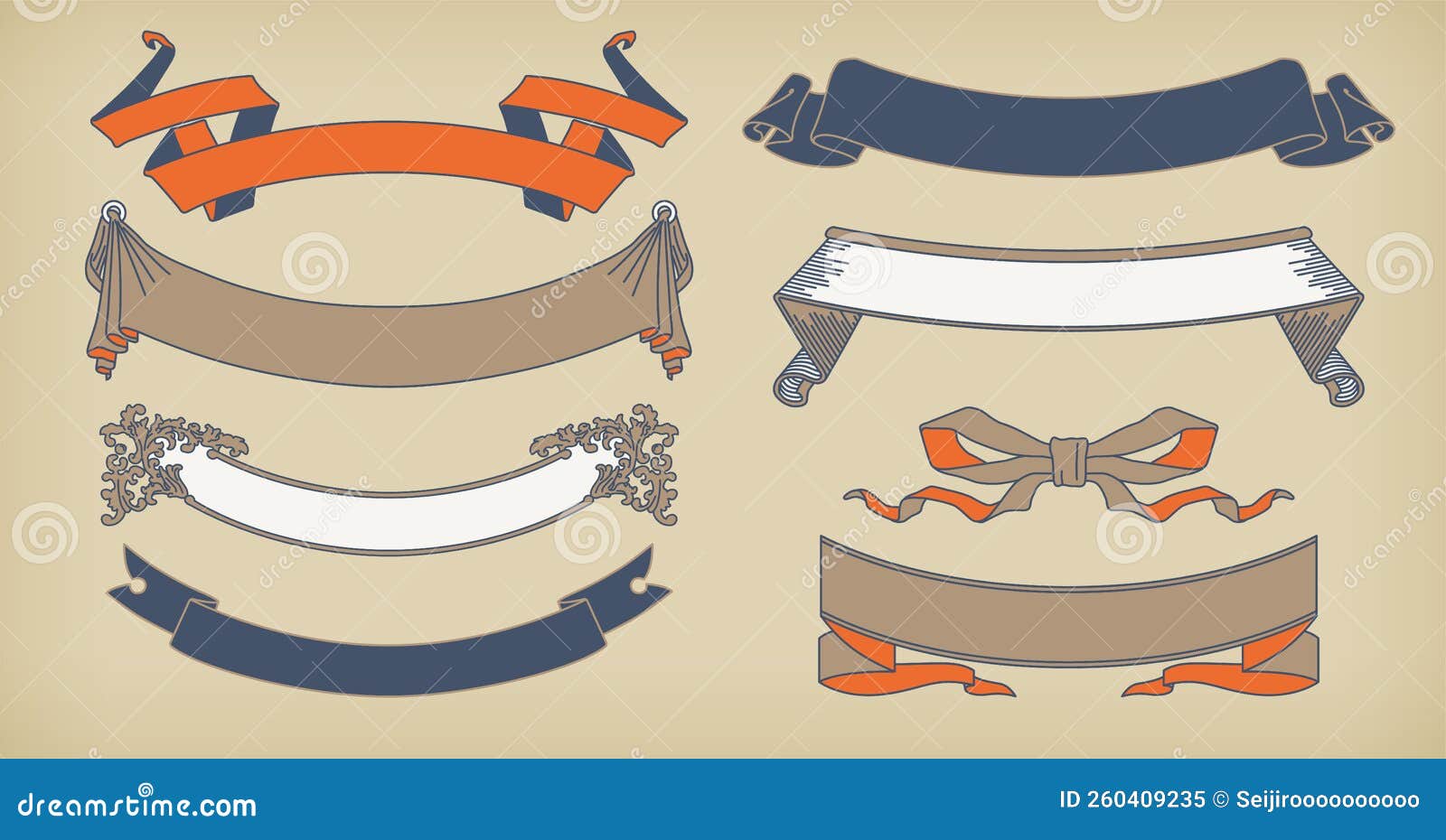 A Retro Design Horizontal Label Set Stock Vector - Illustration of ...