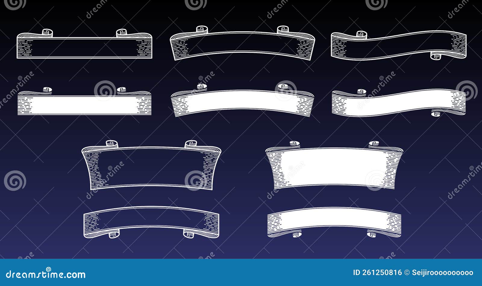 A Retro Design Horizontal Label Set Stock Vector - Illustration of ...