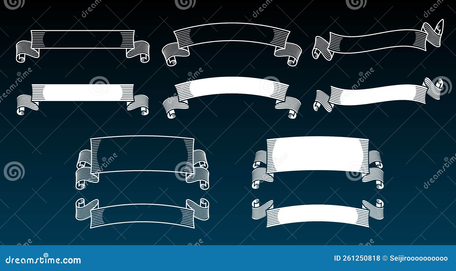 A Retro Design Horizontal Label Set Stock Vector - Illustration of ...