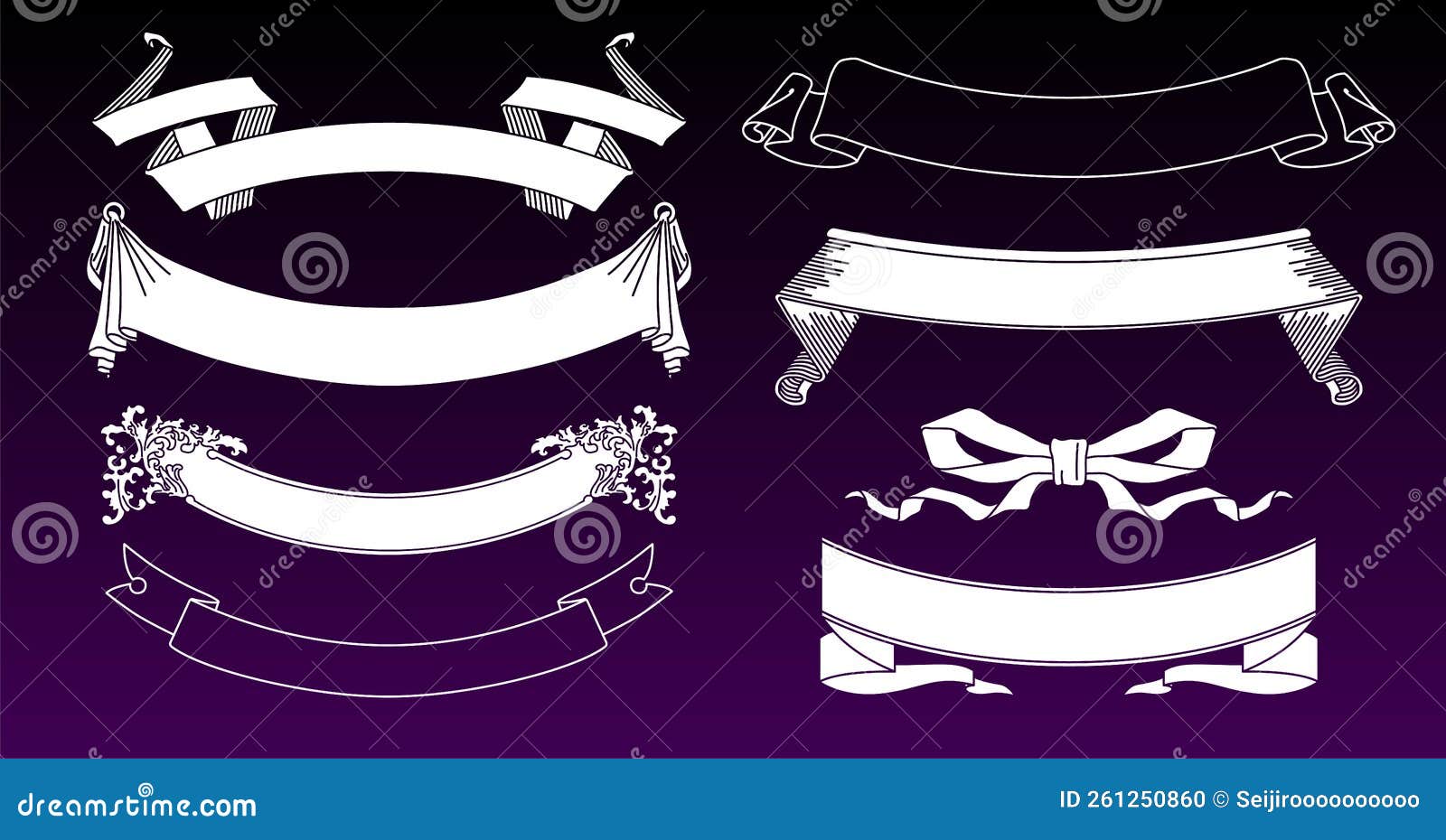 A Retro Design Horizontal Label Set Stock Vector - Illustration of ...