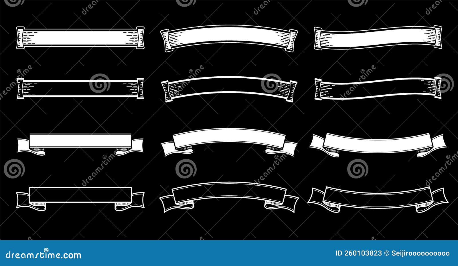 A Retro Design Horizontal Label Set Stock Vector - Illustration of ...