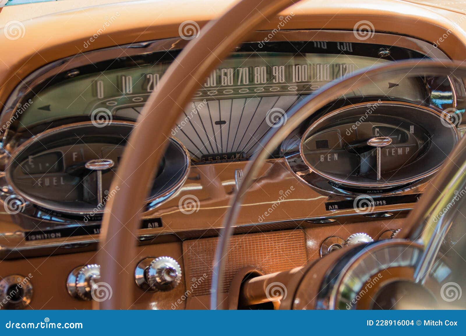 Edsel Dash stock photo. Image of steering, vehicle, retro - 228916004