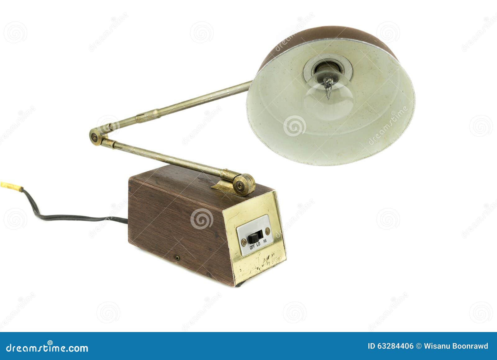 Retro desk lamp stock photo. Image of gold, bright, electricity - 63284406