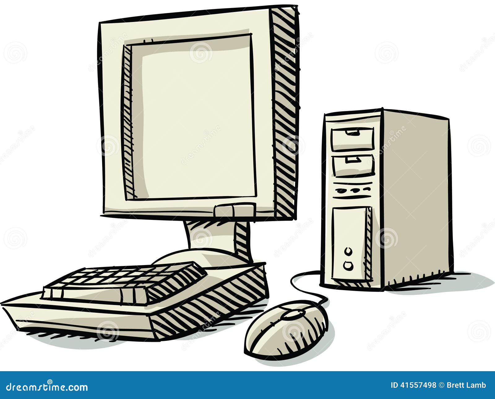 Retro Desktop Computer stock illustration. Illustration of concept ...