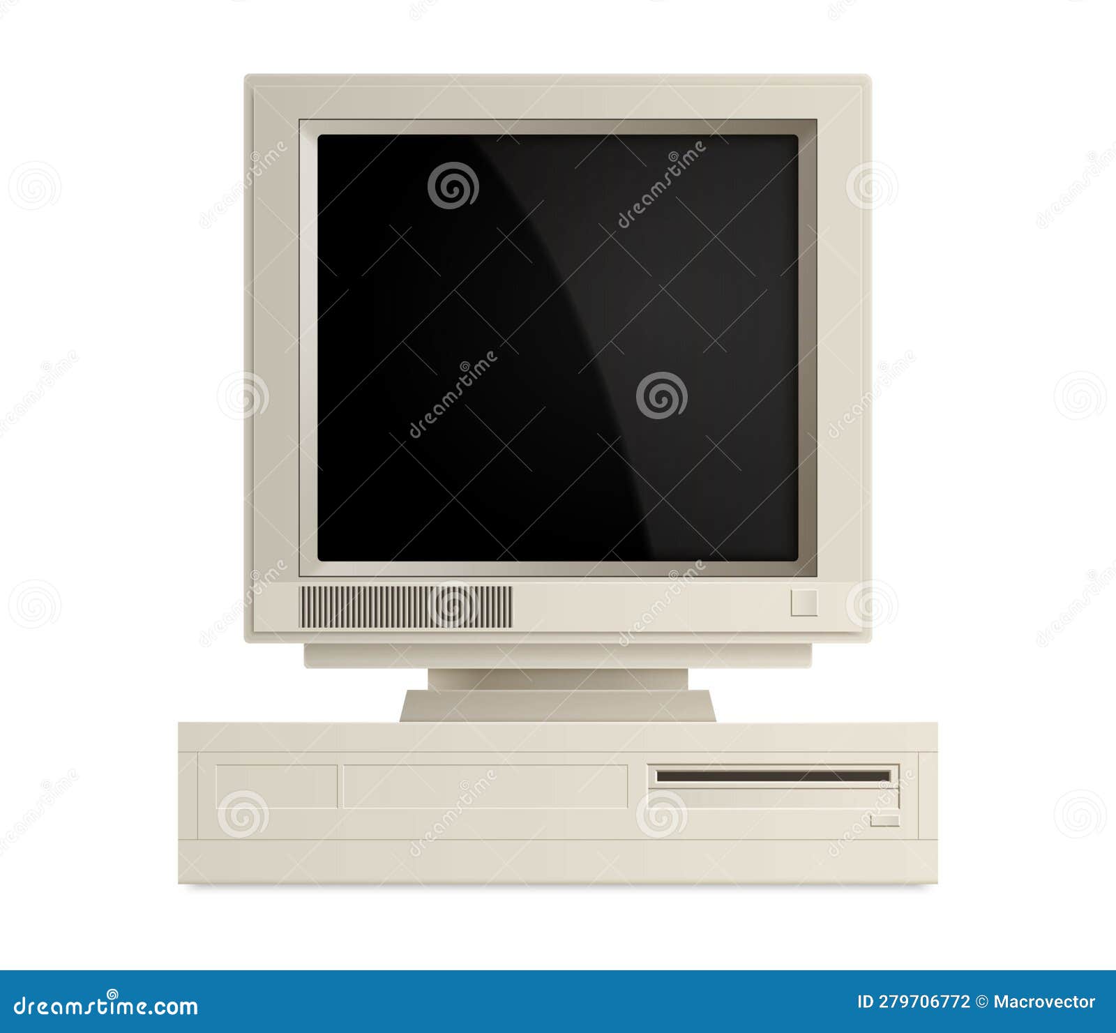 Retro Desktop Computer Composition Stock Illustration - Illustration of ...