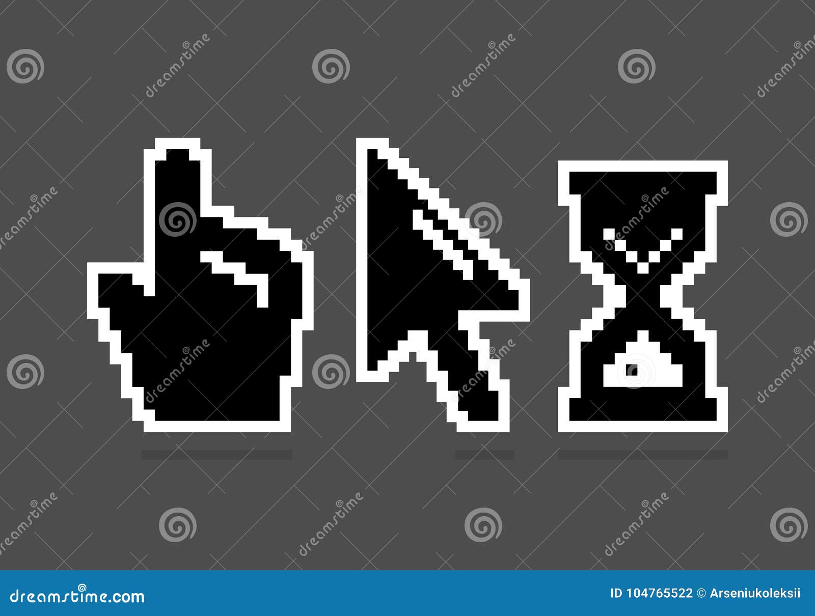 Retro Desktop Computer Cursors Stock Vector - Illustration of clock ...