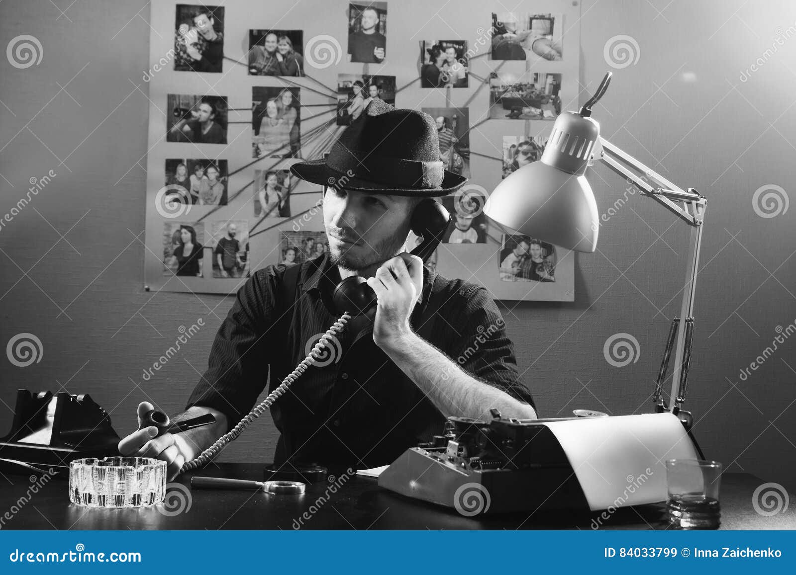 Retro Detective Agent 1950s Style. Stock Image - Image of safety, crime ...