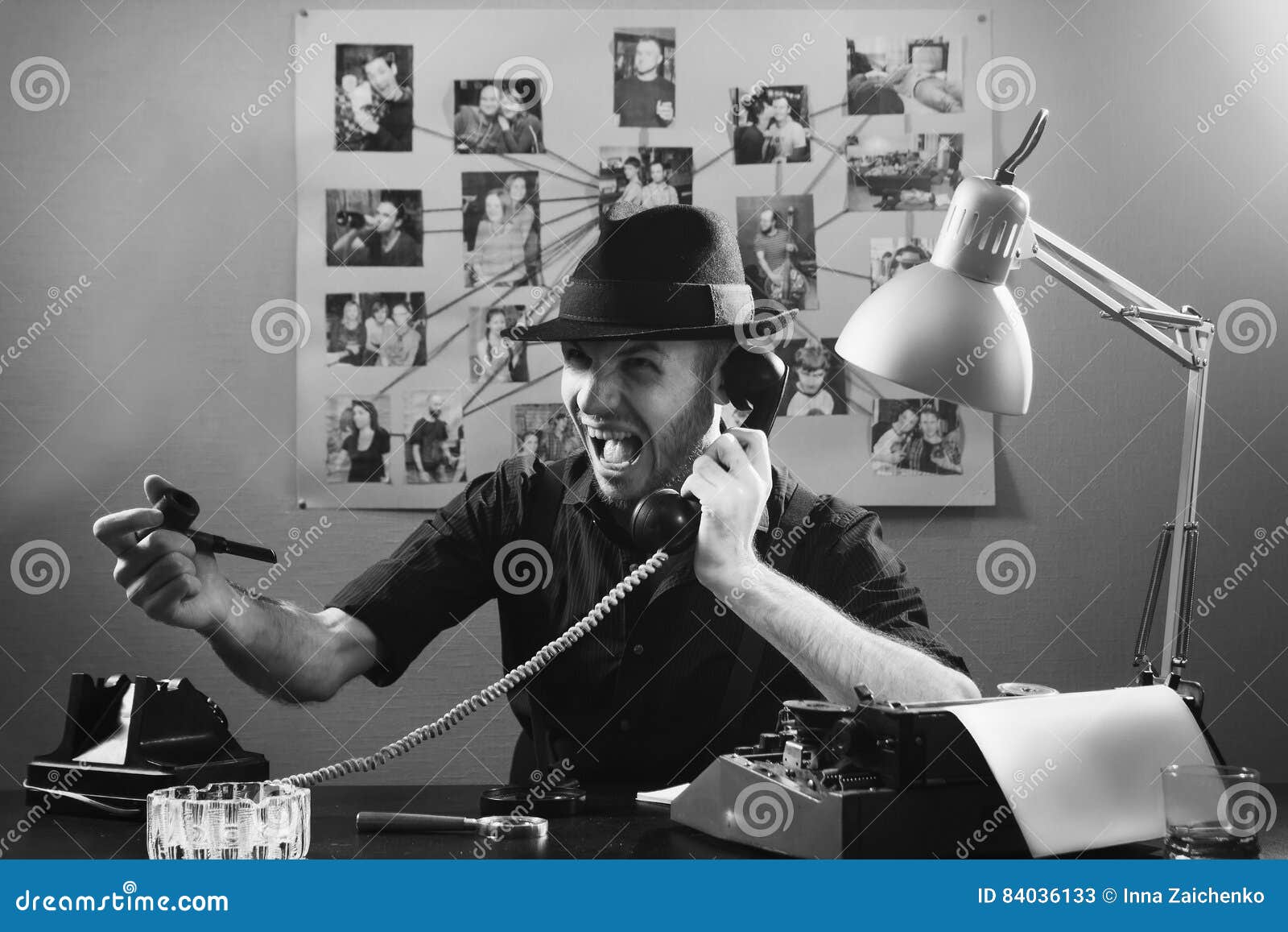 Retro Detective Agent 1950s Style. Stock Image - Image of courage ...