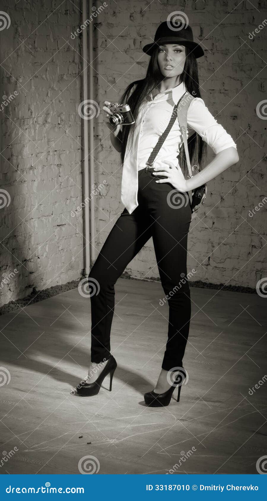 Retro Detective at a Crime Scene Stock Photo - Image of attractive ...