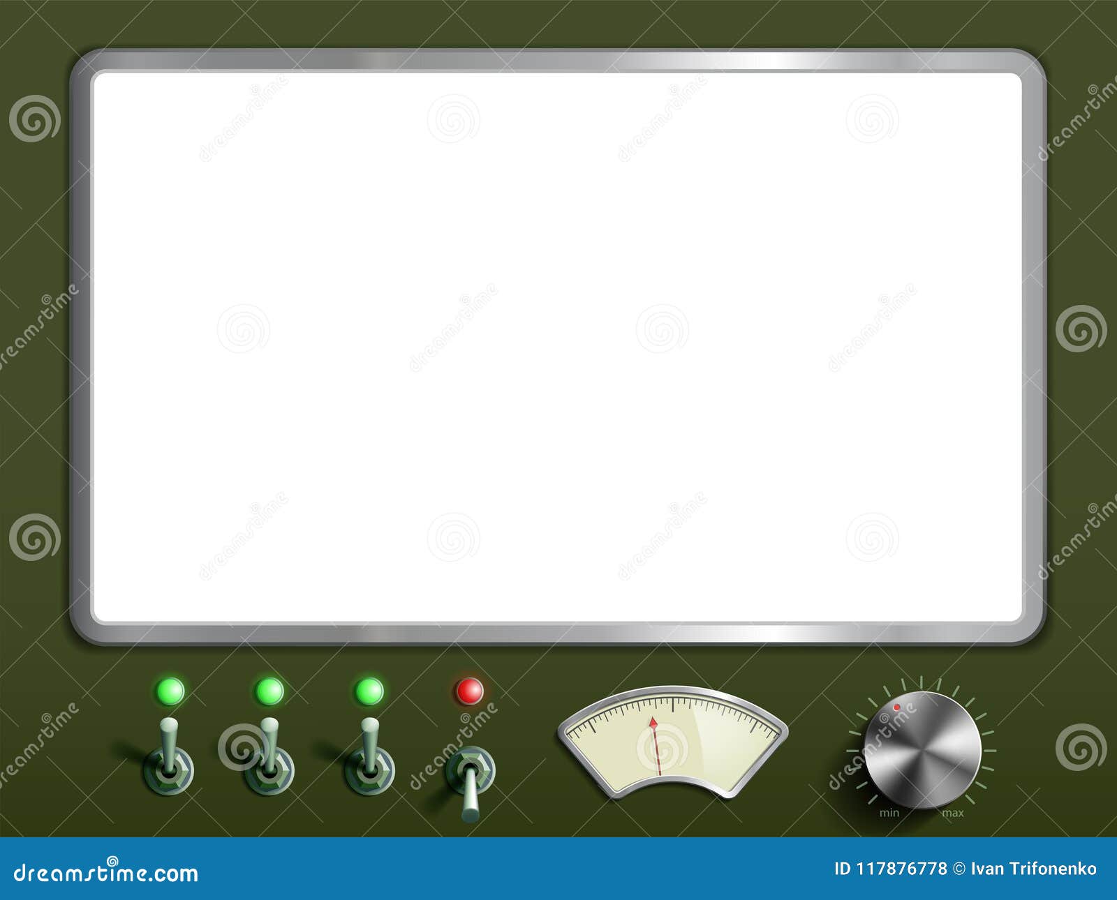 Retro Device with White Screen. Stock Vector - Illustration of ...