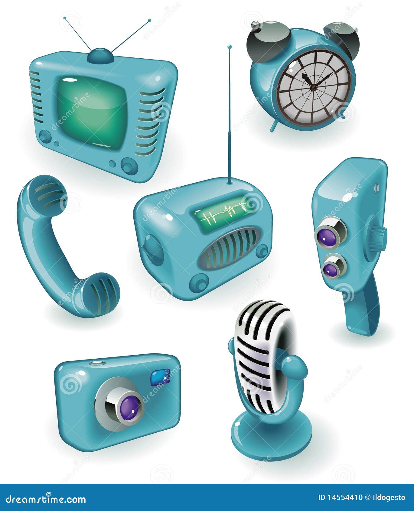 Retro devices stock vector. Illustration of broadcasting - 14554410