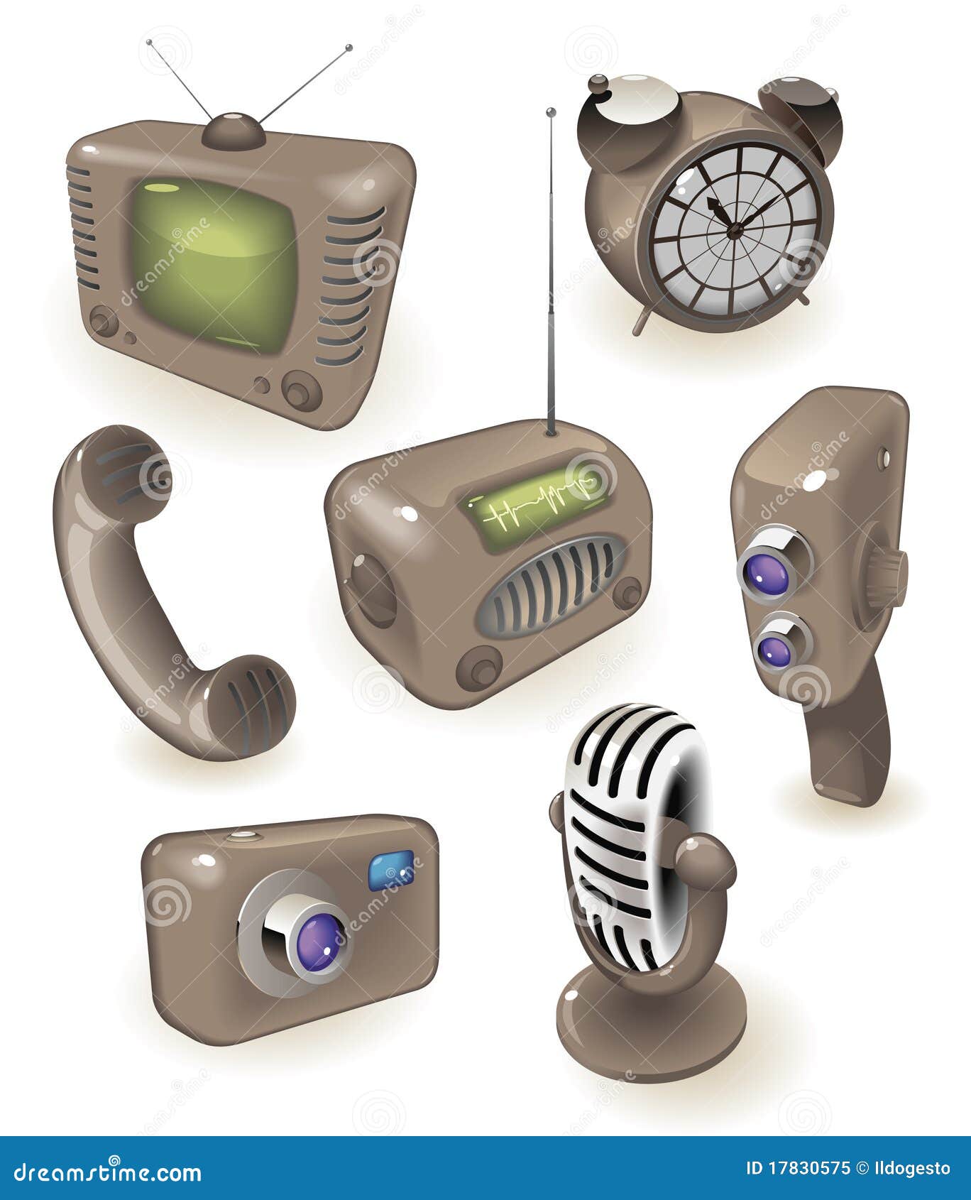 Retro Devices Flowchart Cartoon Vector | CartoonDealer.com #212398017