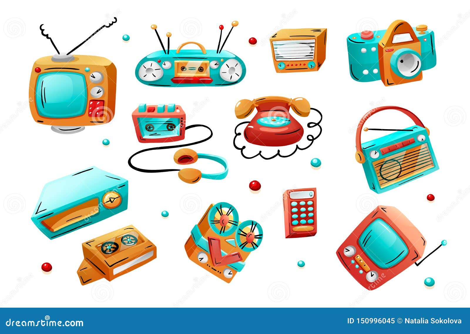 Retro Devices Pattern Vector Illustration | CartoonDealer.com #88325910