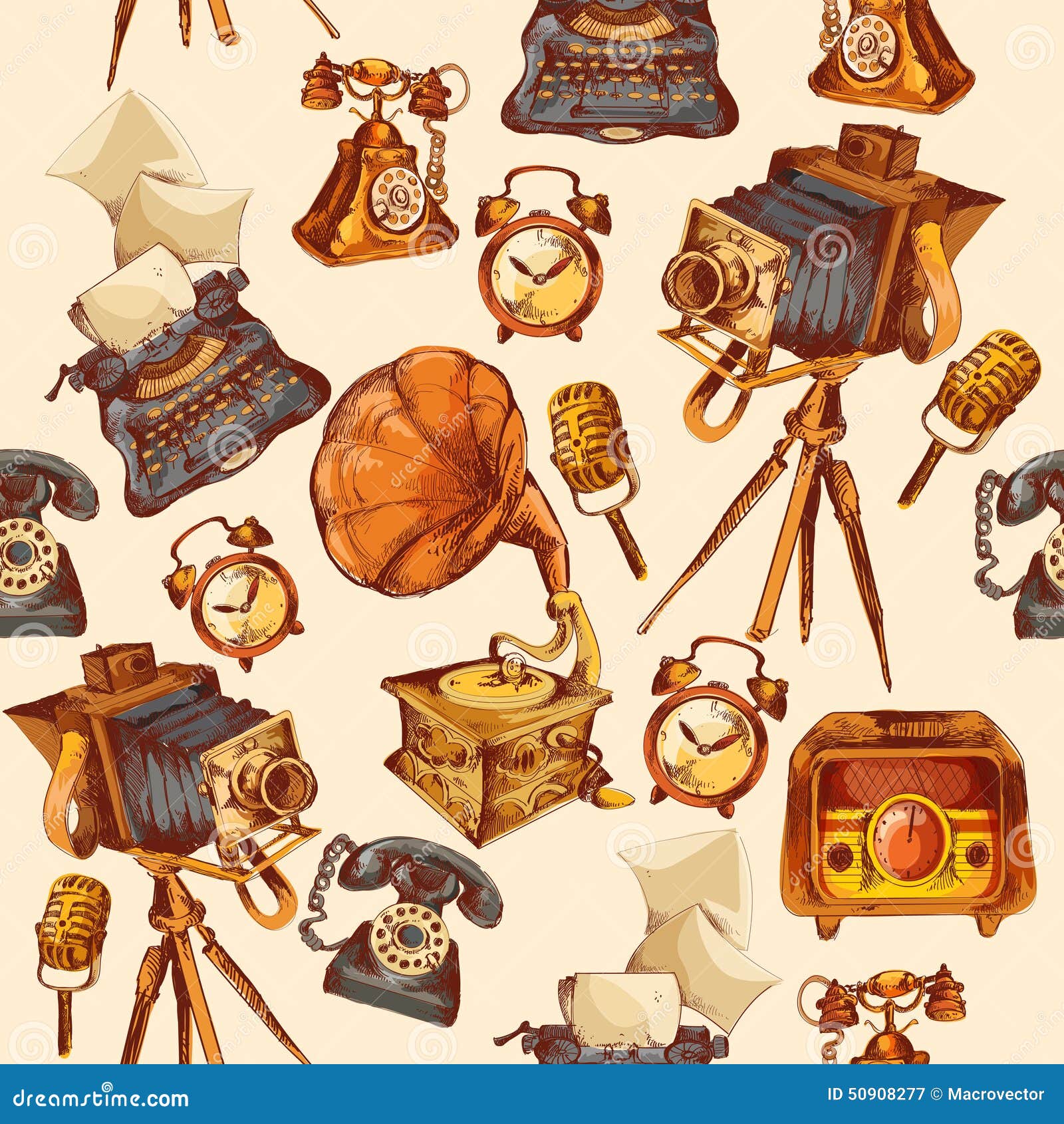 Retro Devices Flowchart Cartoon Vector | CartoonDealer.com #212398017