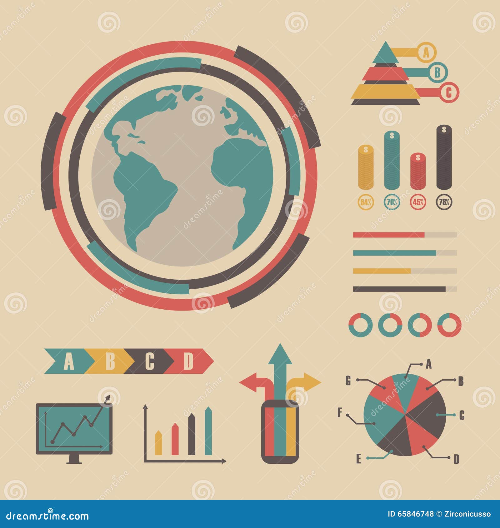 Retro- Diagramm vektor abbildung. Illustration von idee - 65846748