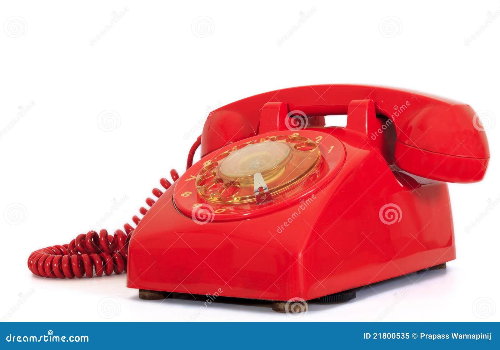 Retro Dial Style Red House Telephone Stock Image - Image of phone, dial ...