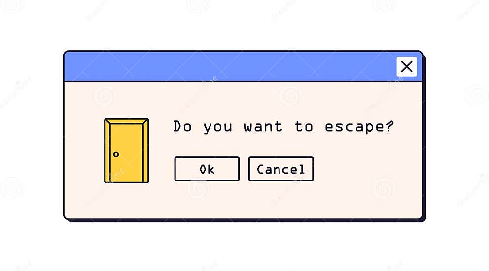 Retro Dialog Window, Computer Message Box in 90s, 00s Design Style ...