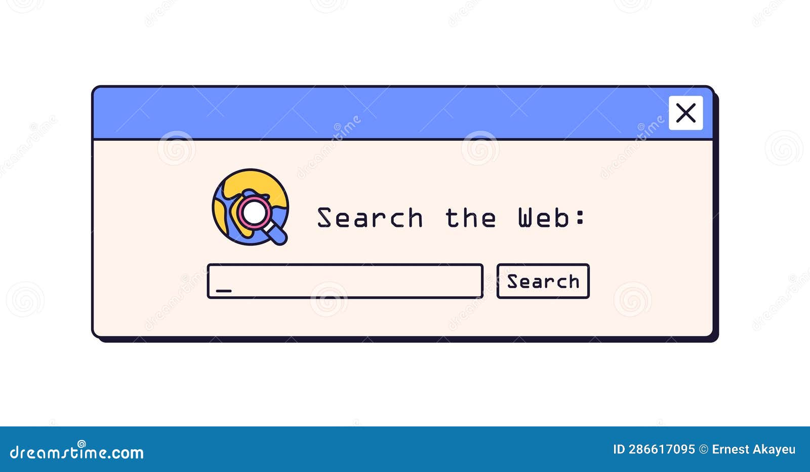 Retro Dialog Window, Computer Message Box In 90s, 00s Design Style. 1990s UI, Digital Screen ...