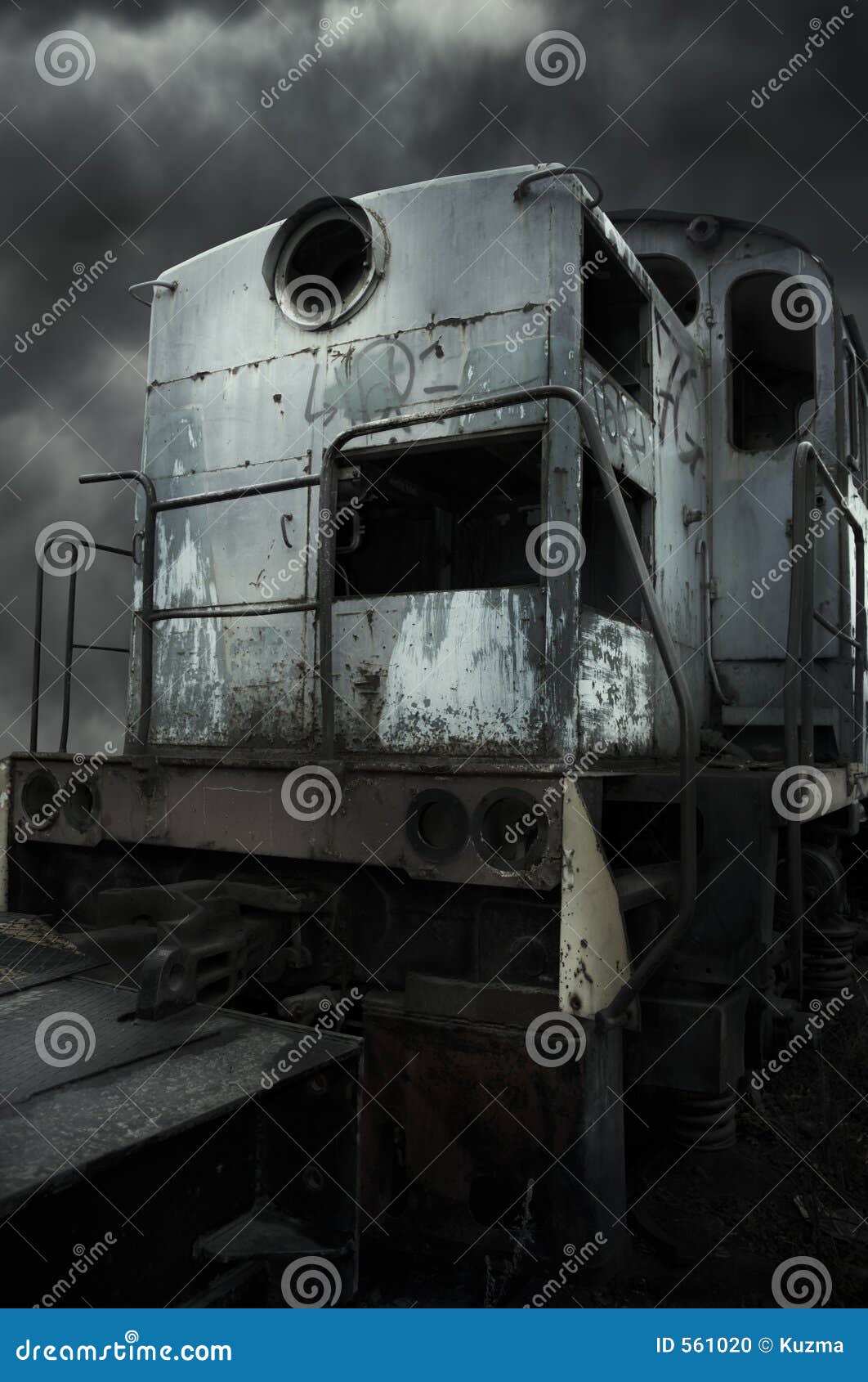 Retro diesel locomotive stock photo. Image of lost, deserted - 561020