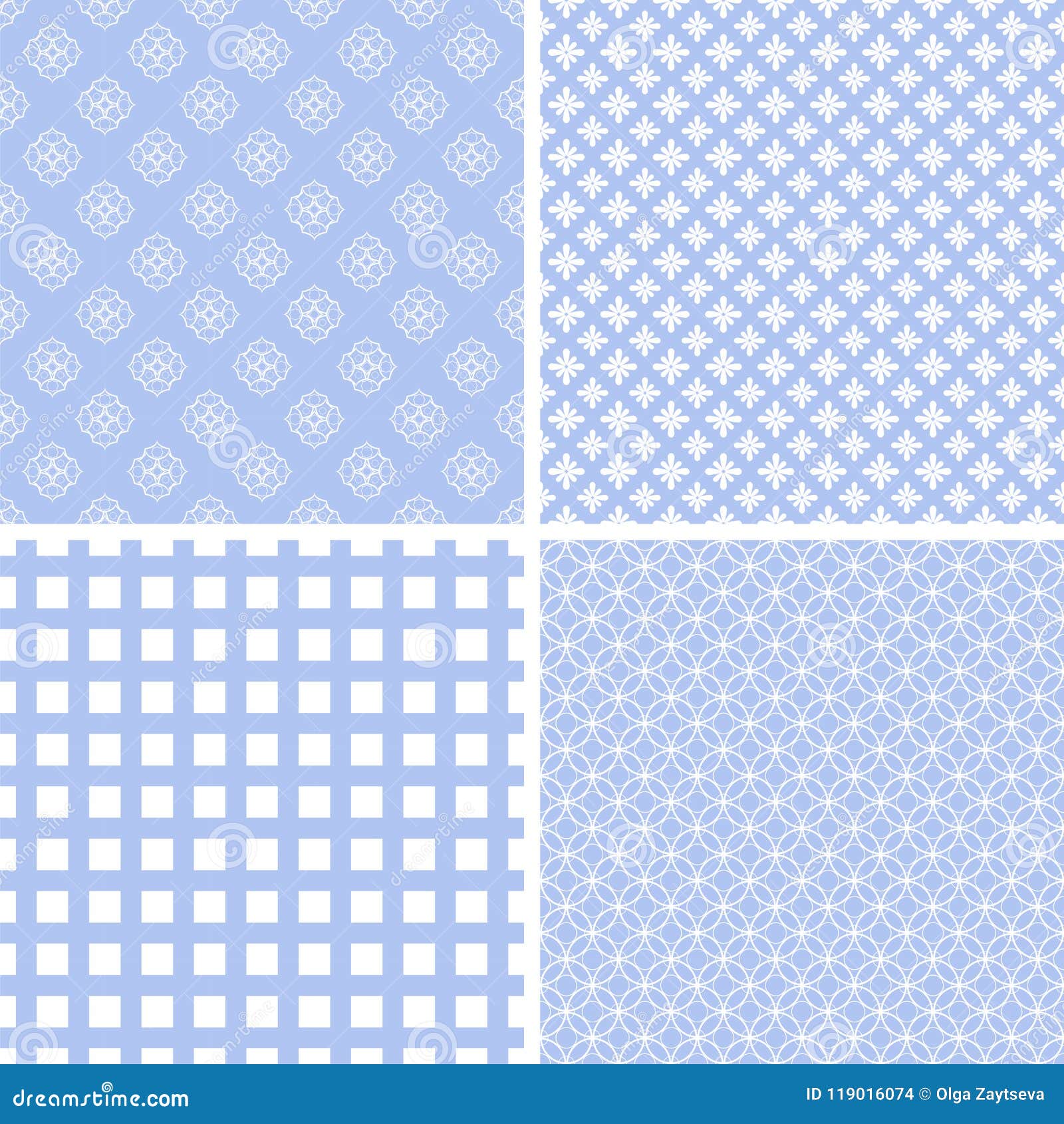 Retro Different Soft Seamless Patterns. Stock Illustration ...
