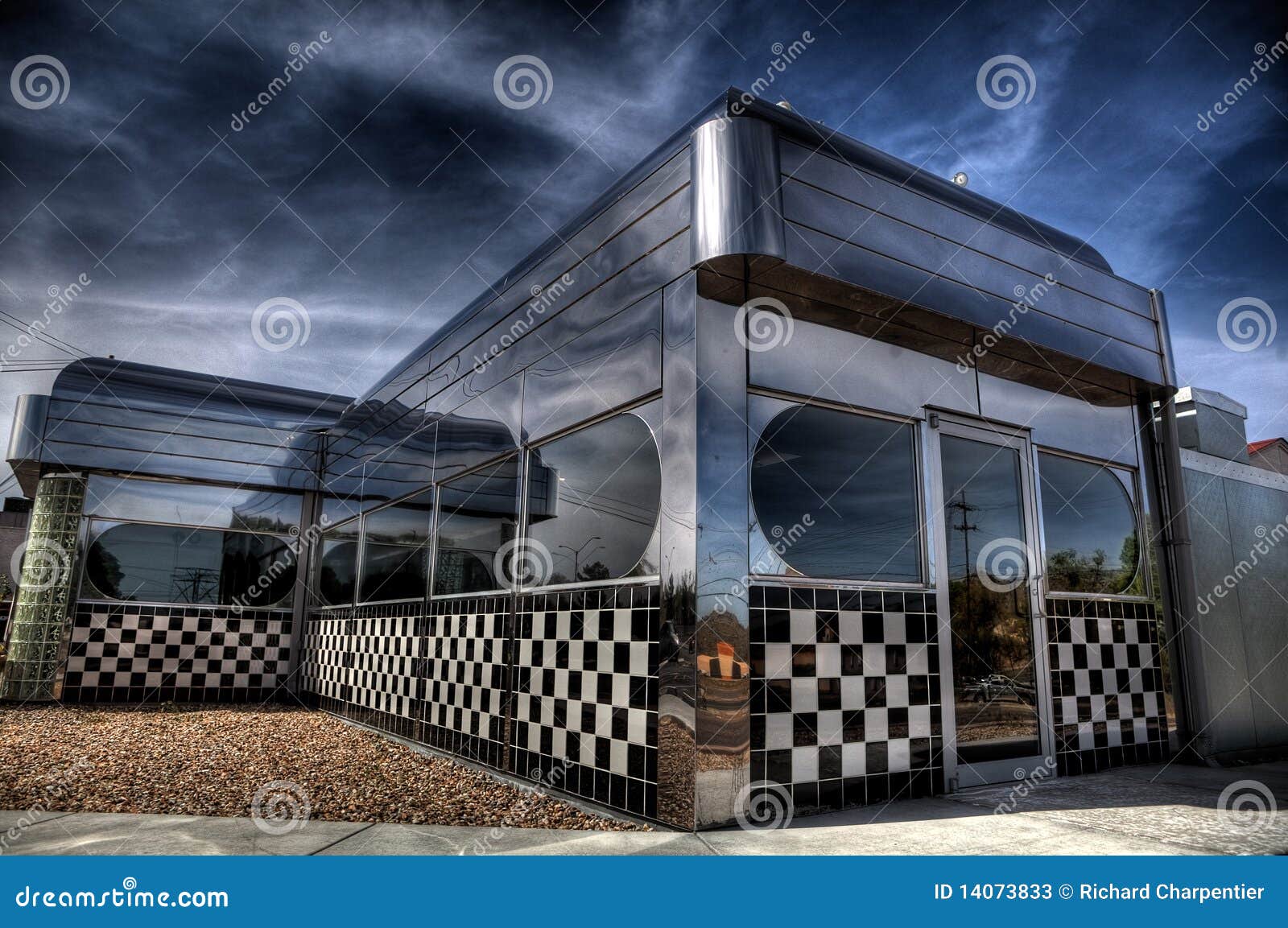 Retro diner stock image. Image of stormy, outside, lightening - 14073833