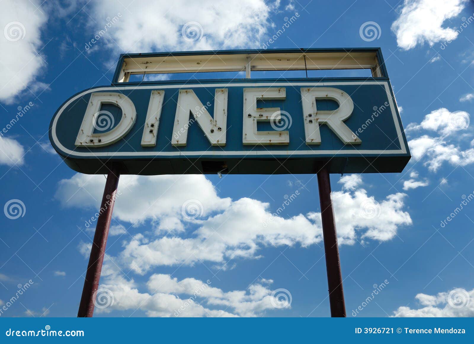 Retro diner sign stock image. Image of colorful, color - 3926721