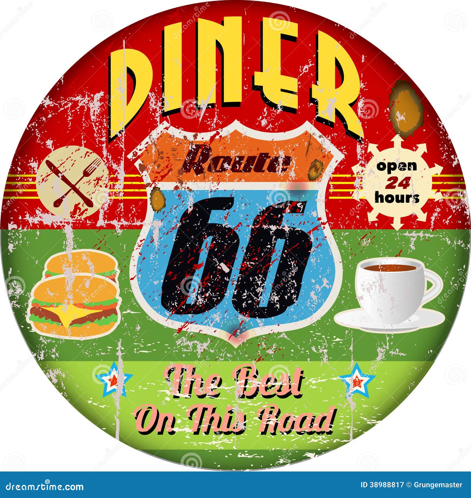 Retro diner sign stock vector. Illustration of font, bright - 38988817