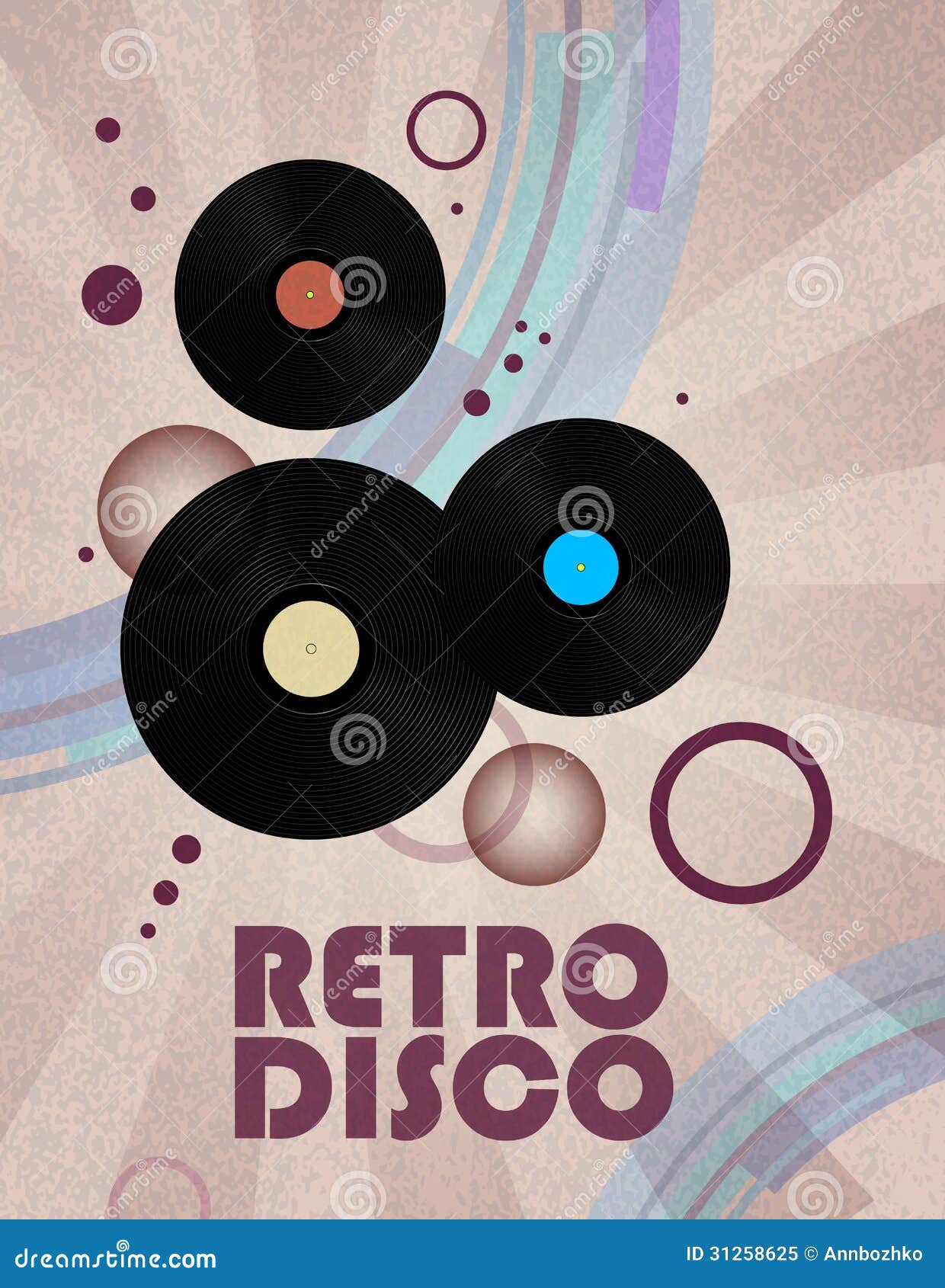 Retro disco background stock vector. Illustration of blur - 31258625