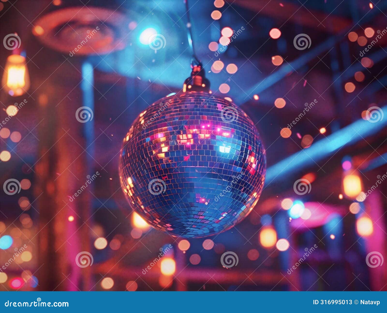 Retro Disco Ball in Style of Old Photo Stock Illustration ...