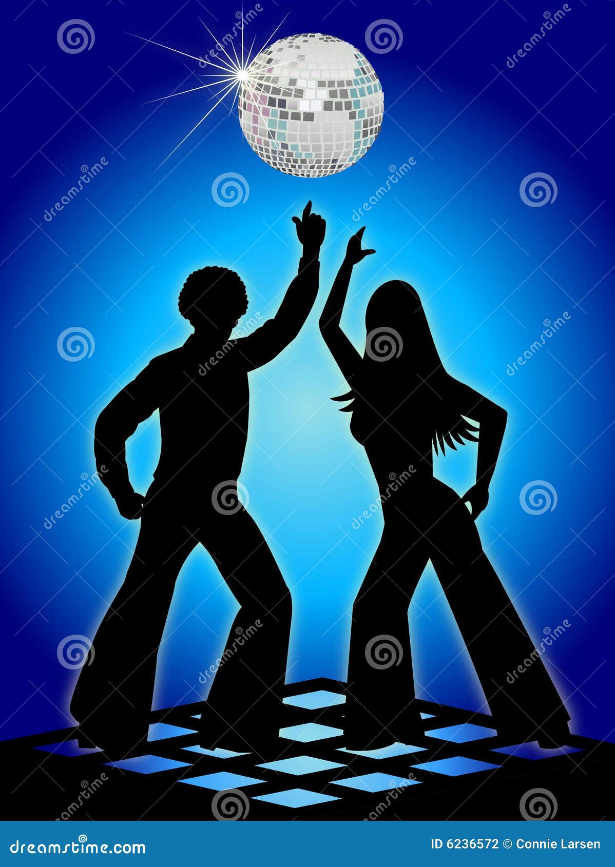 Retro Disco Dancers Blue/eps Stock Vector - Illustration of floor ...
