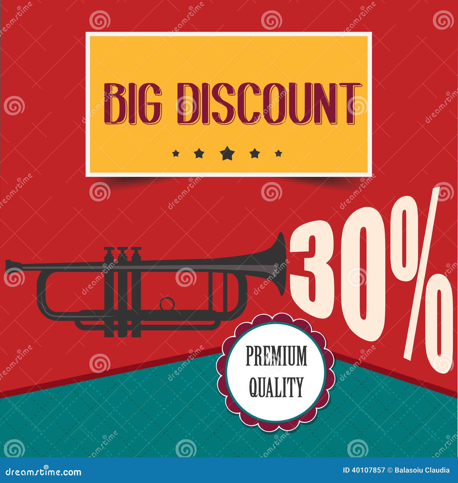 Retro discount poster stock vector. Illustration of classical - 40107857