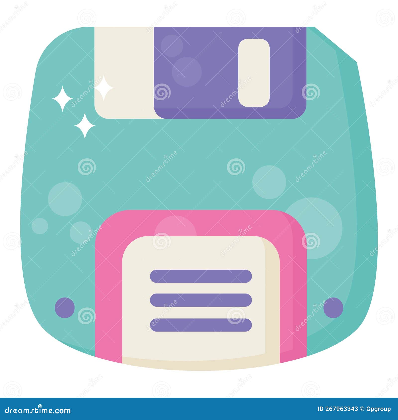 Retro disk design stock vector. Illustration of diskette - 267963343