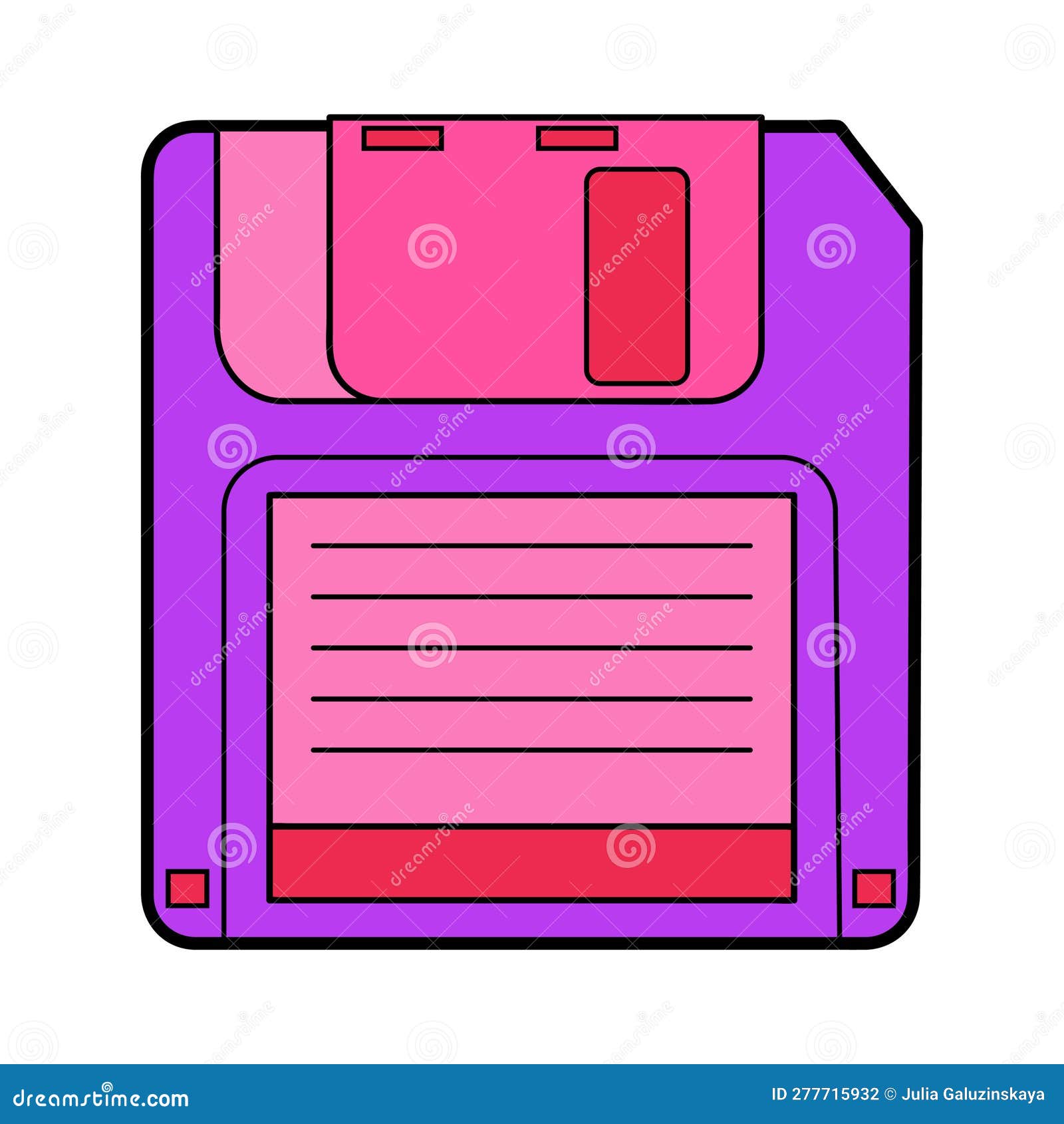 Retro Diskette. Floppy-disk Icon Stock Vector - Illustration of contour ...