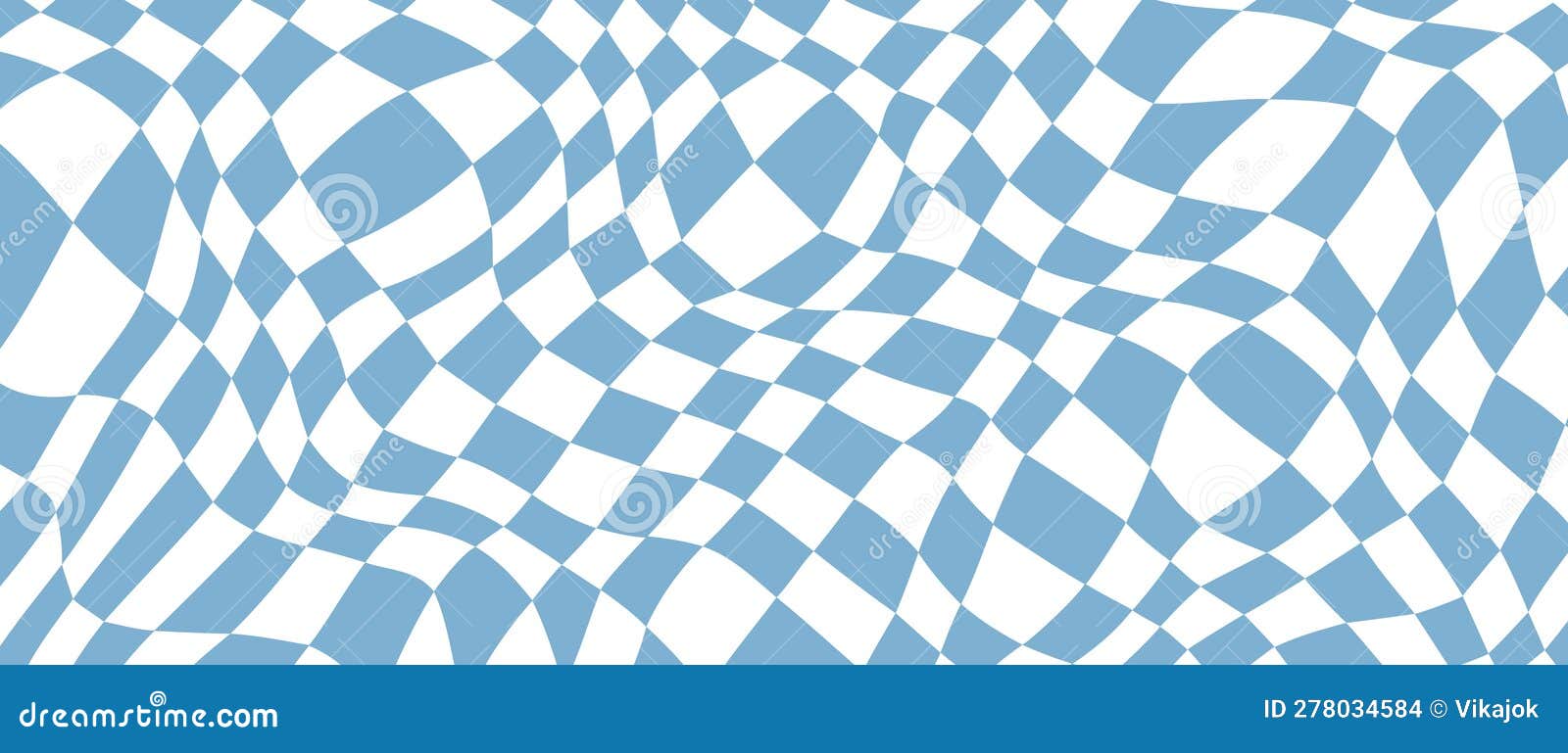Retro Distorted Checkerboard Background. Blue Trippy Psychedelic ...