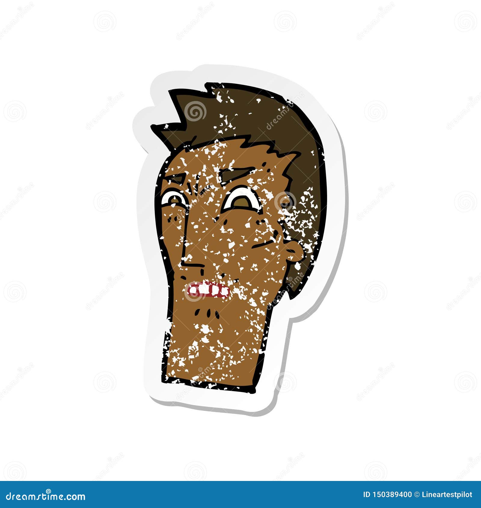 Retro Distressed Sticker of a Cartoon Angry Face Stock Vector ...