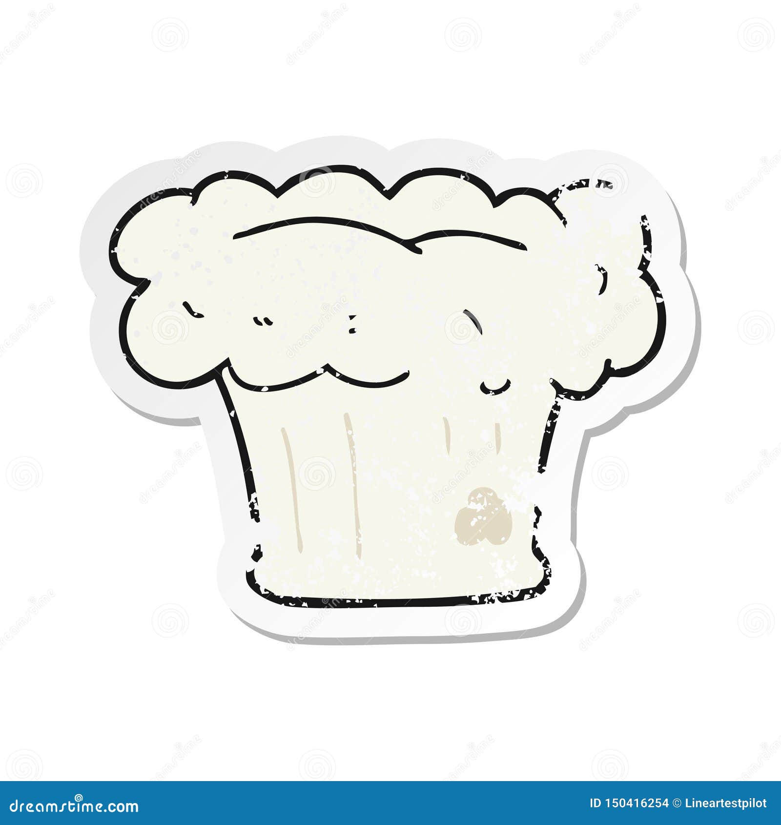 Retro Distressed Sticker of a Cartoon Bakers Hat Stock Vector ...