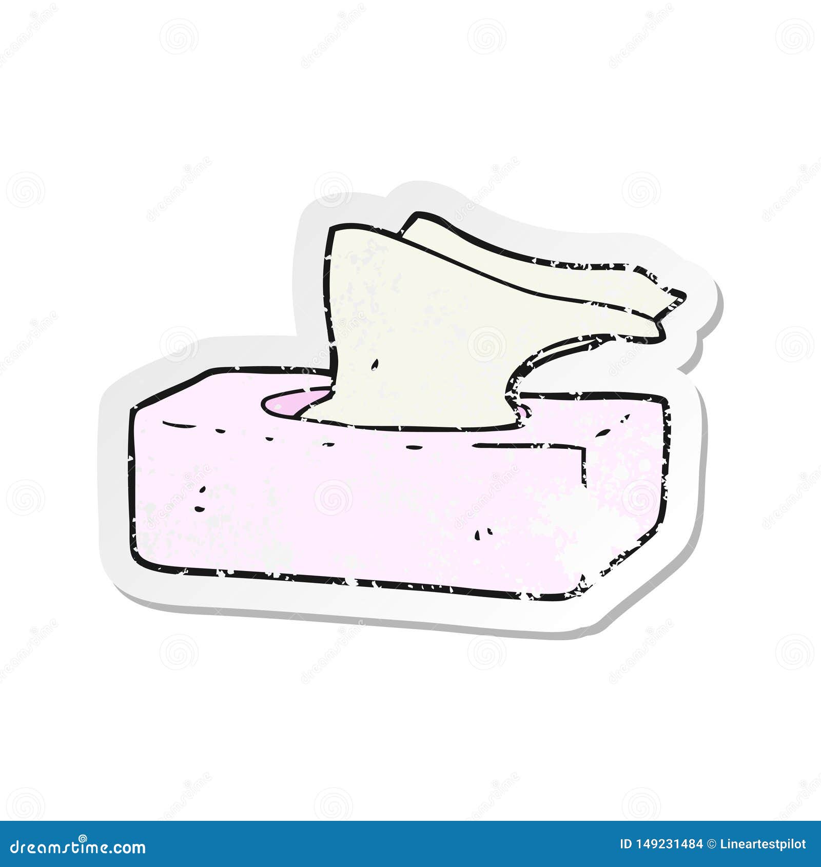 Retro Distressed Sticker of a Cartoon Box of Tissues Stock Vector ...