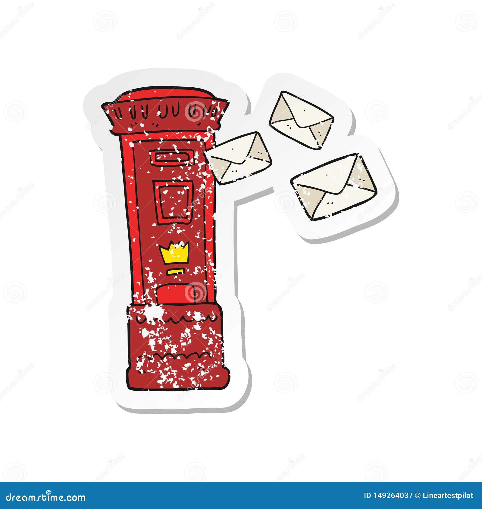 Retro Distressed Sticker of a Cartoon British Post Box Stock Vector ...
