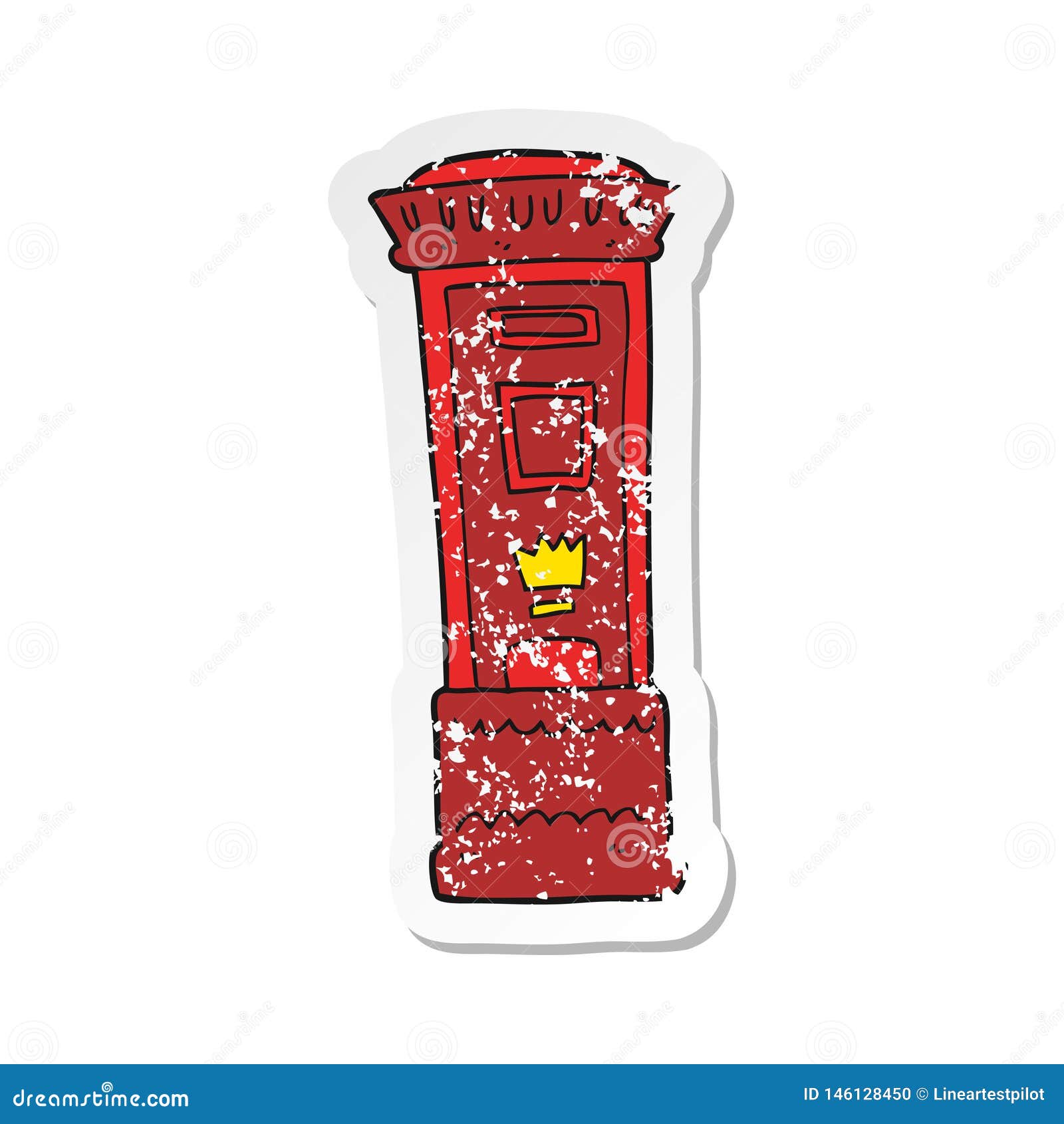 Retro Distressed Sticker of a Cartoon British Post Box Stock Vector ...