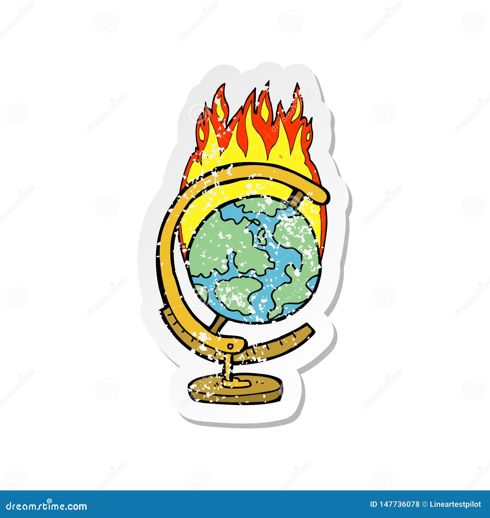 Burning Globe Earth Cartoon Vector | CartoonDealer.com #29870103