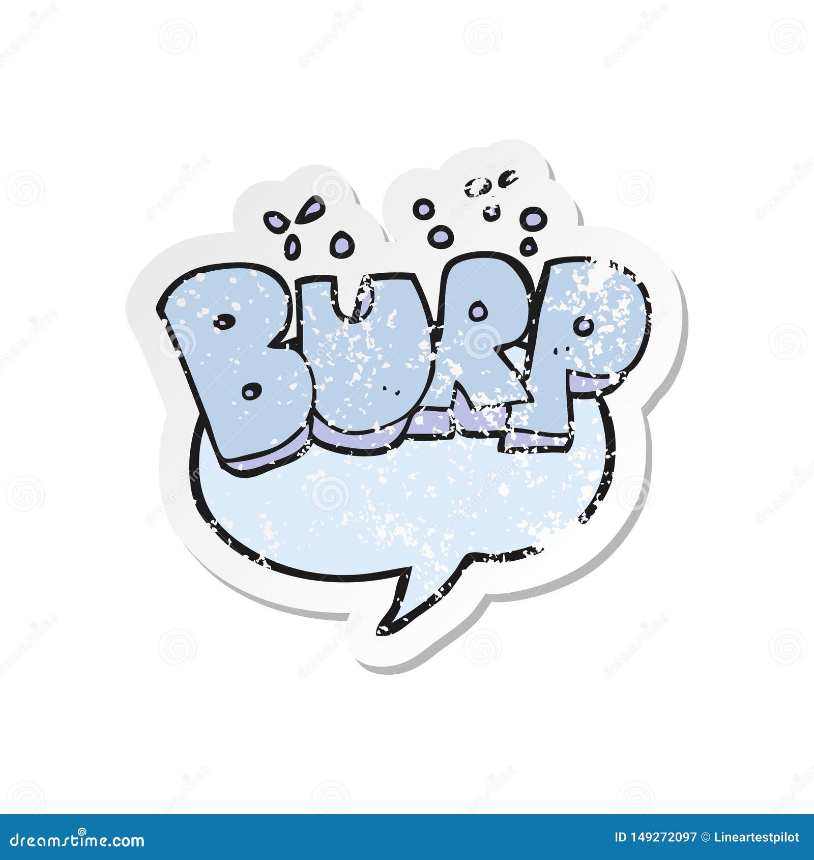 Retro Distressed Sticker of a Cartoon Burp Stock Vector - Illustration ...