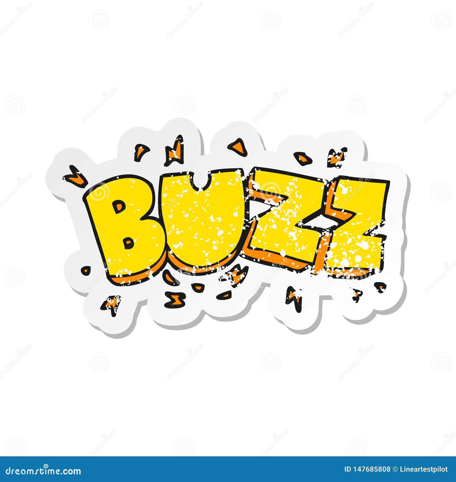 Retro Distressed Sticker of a Cartoon Buzz Symbol Stock Vector ...