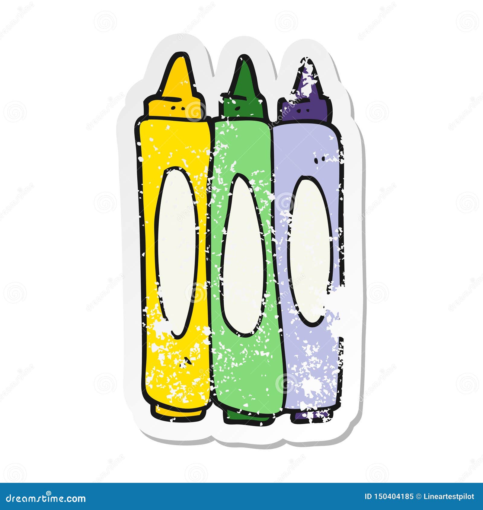 Retro Distressed Sticker of a Cartoon Crayons Stock Vector ...