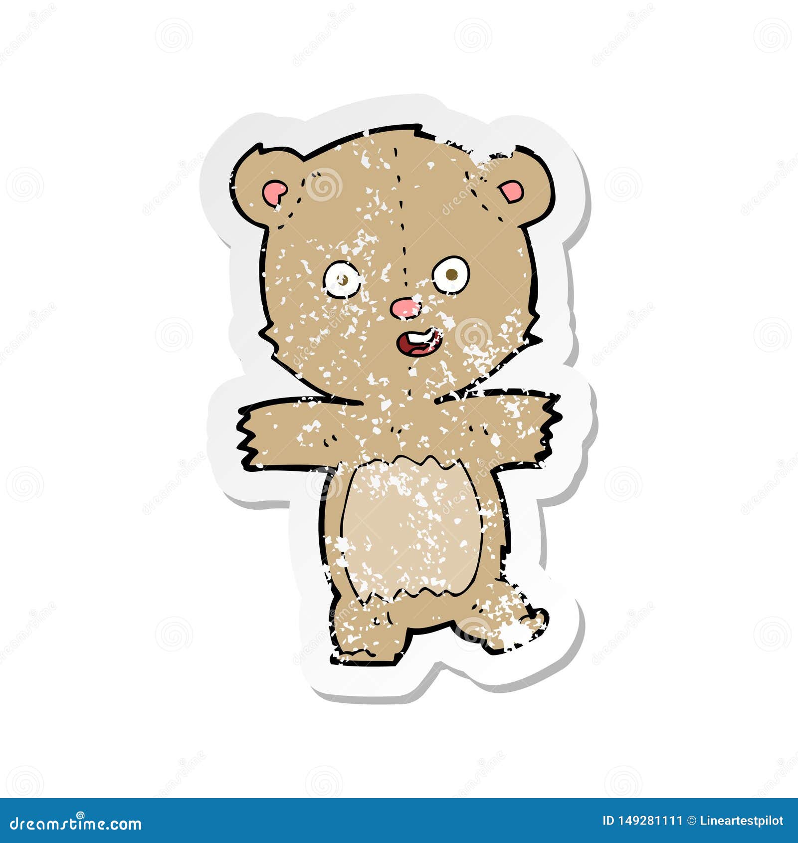 Retro Distressed Sticker of a Cartoon Dancing Teddy Bear Stock Vector ...