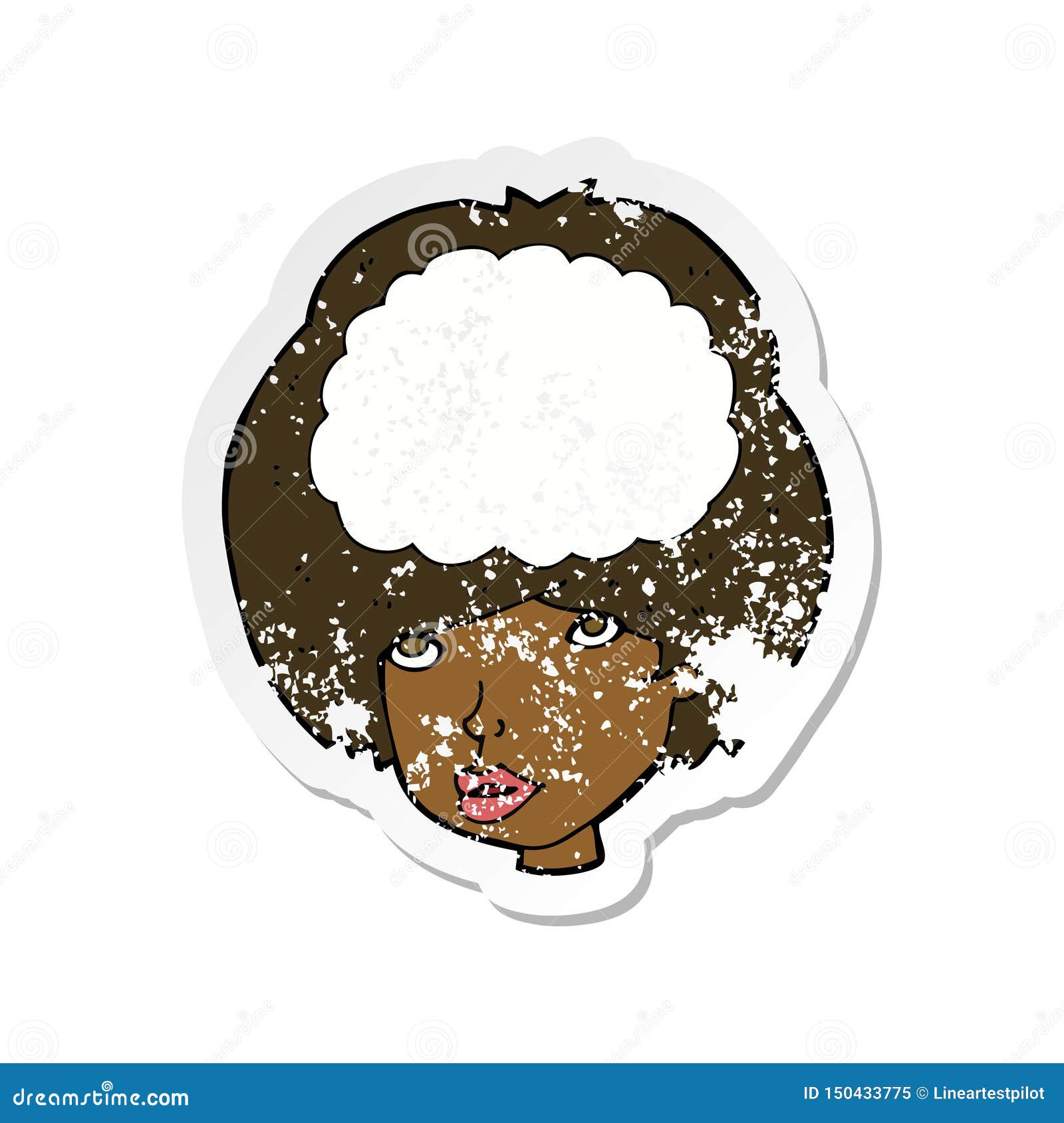 Sticker Woman Female Girl Head Face Idea Thinking Empty Headed Sign ...