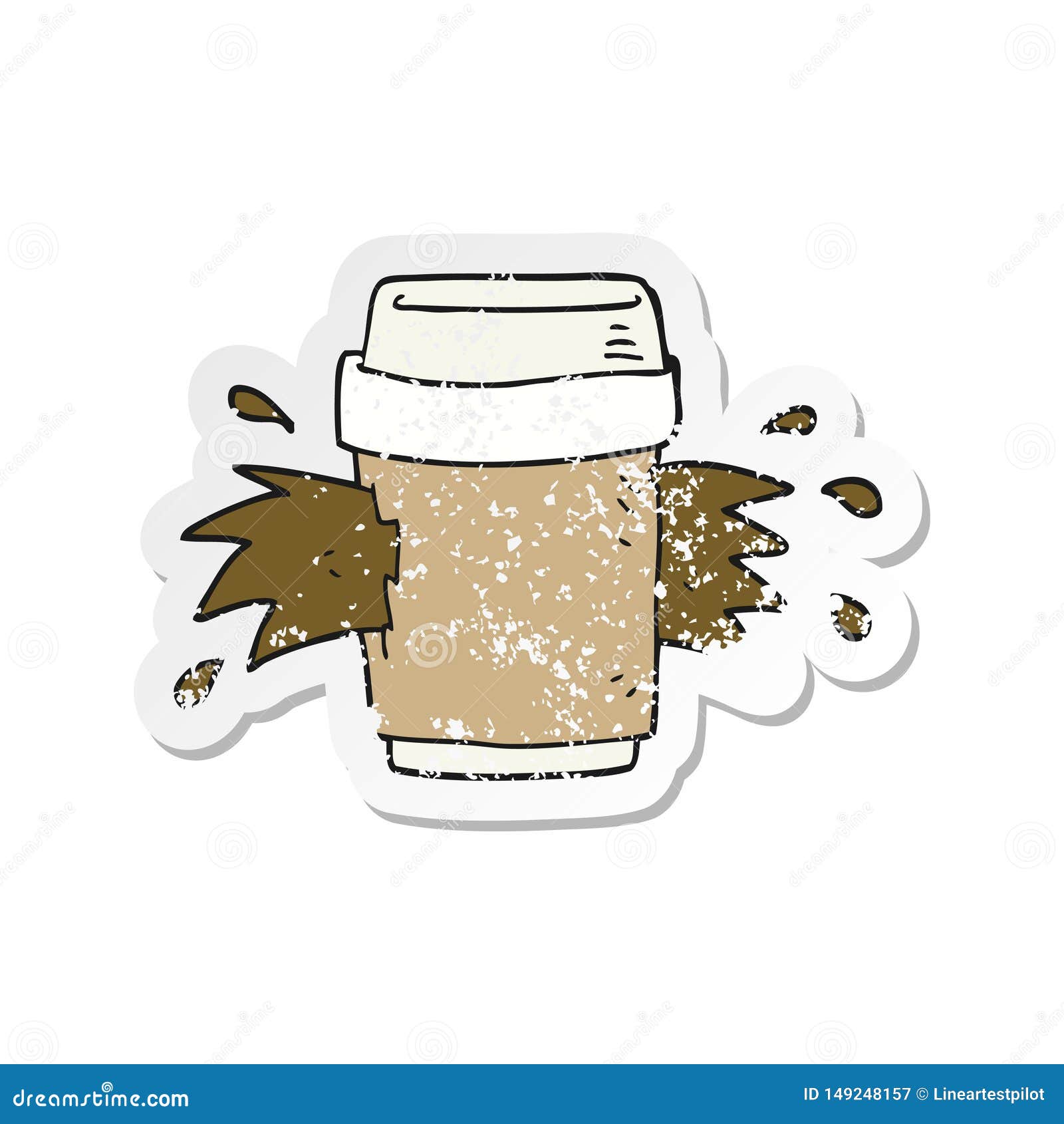 Retro Distressed Sticker of a Cartoon Exploding Coffee Cup Stock Vector ...