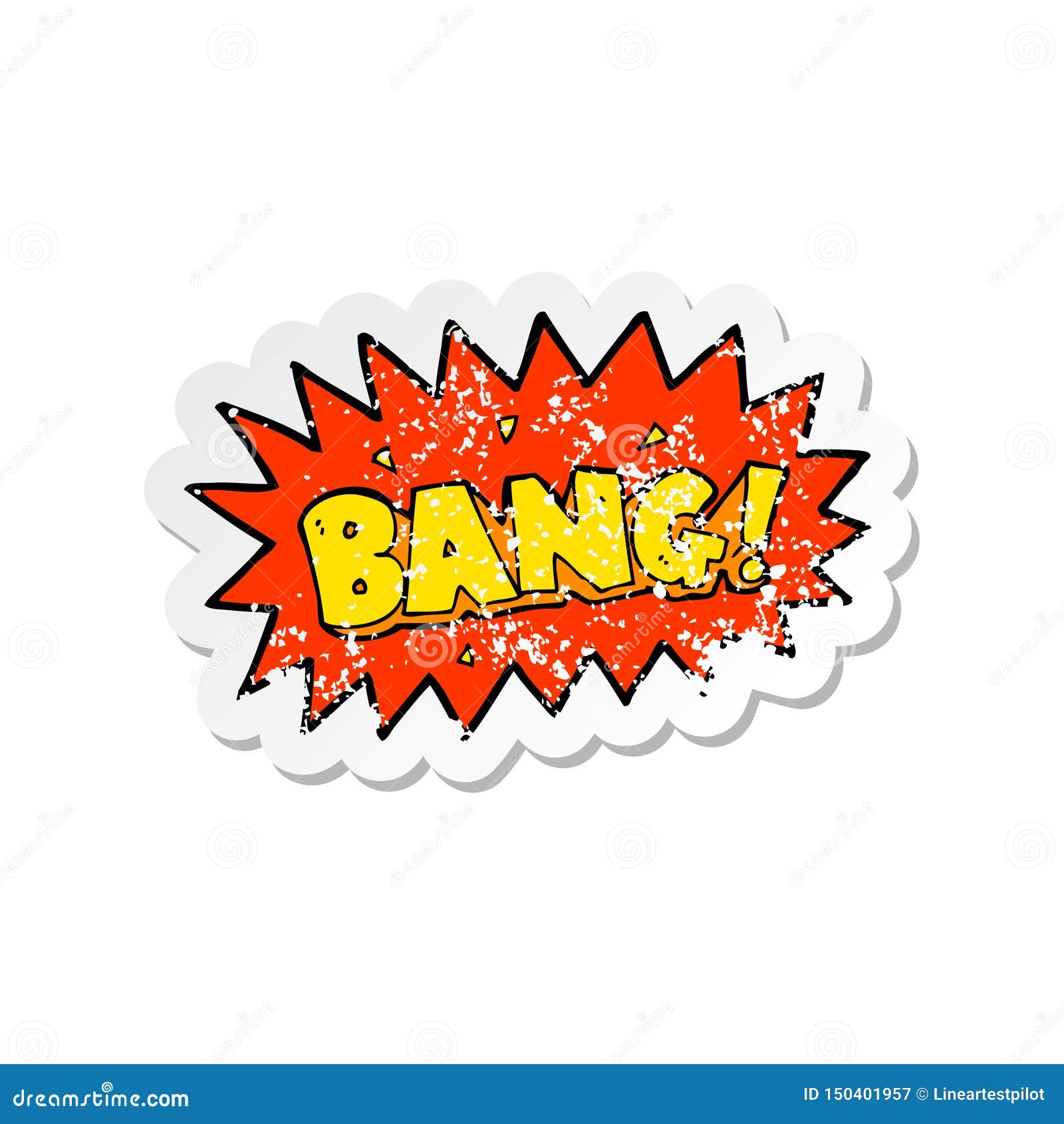 Retro Distressed Sticker of a Cartoon Explosion Stock Vector ...
